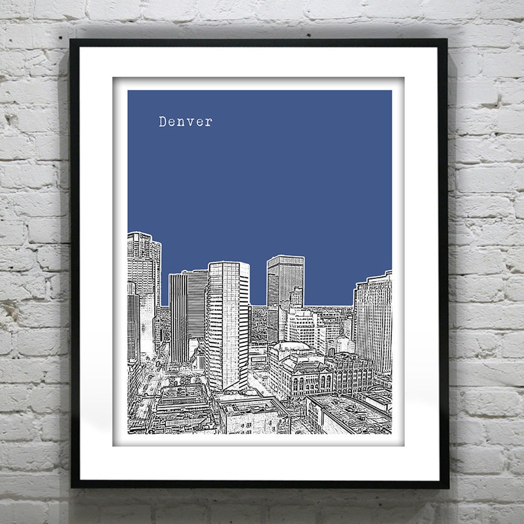 Denver Skyline Poster Art Print Colorado CO Item T1256 - Etsy