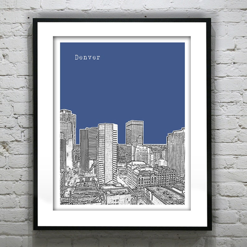 Denver Skyline Poster Art Print Colorado CO Item T1256 - Etsy