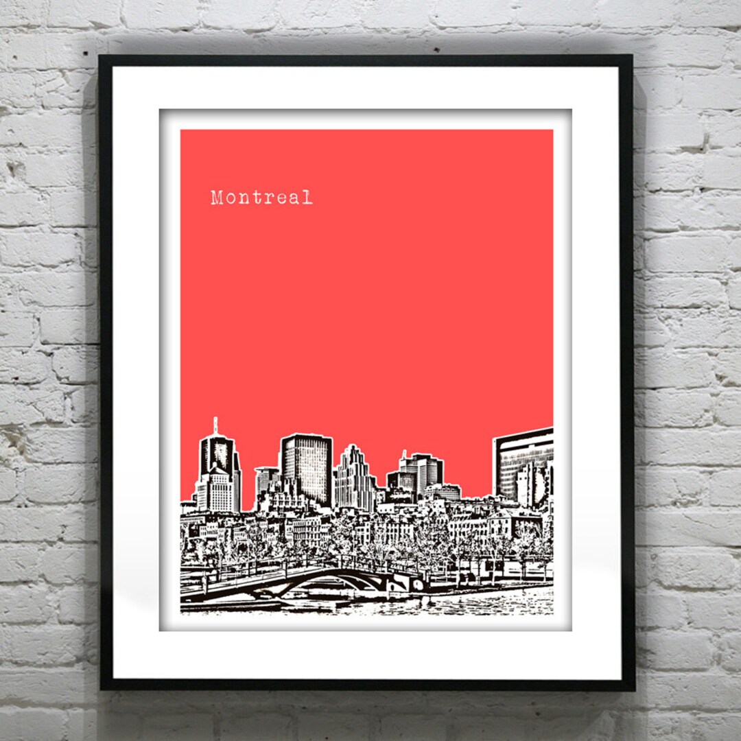 Montreal Poster Art Skyline Print Quebec Canada - Etsy