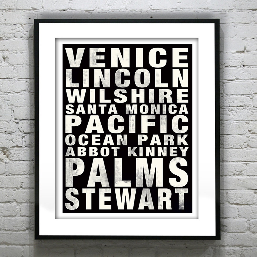 Los Angeles Street Names Subway Poster Art Print California CA Item ...