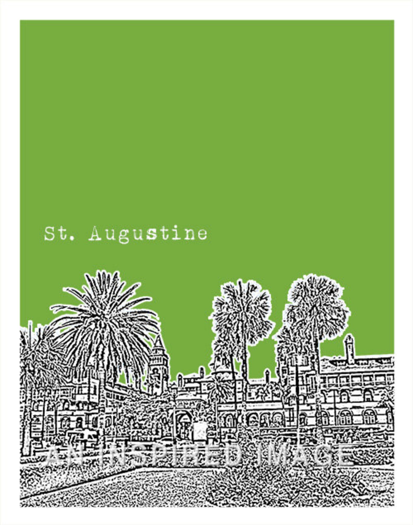 St. Augustine Poster Art Print Flagler College Florida FL Item - Etsy