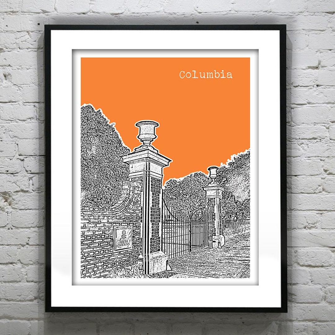 Columbia South Carolina Skyline Poster Art Print SC Item T3043 ...