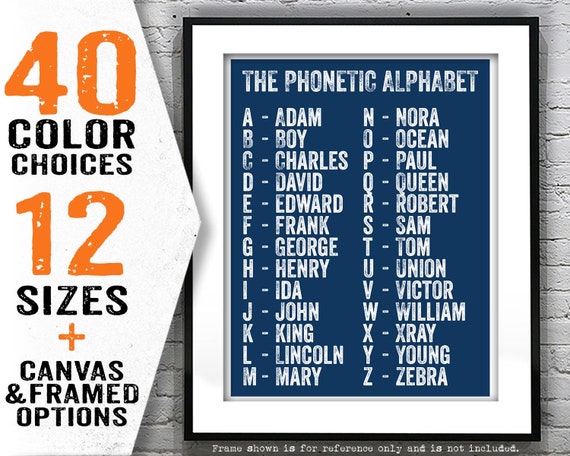 Phonetic Alphabet Poster Art Print Item T4743 | Etsy