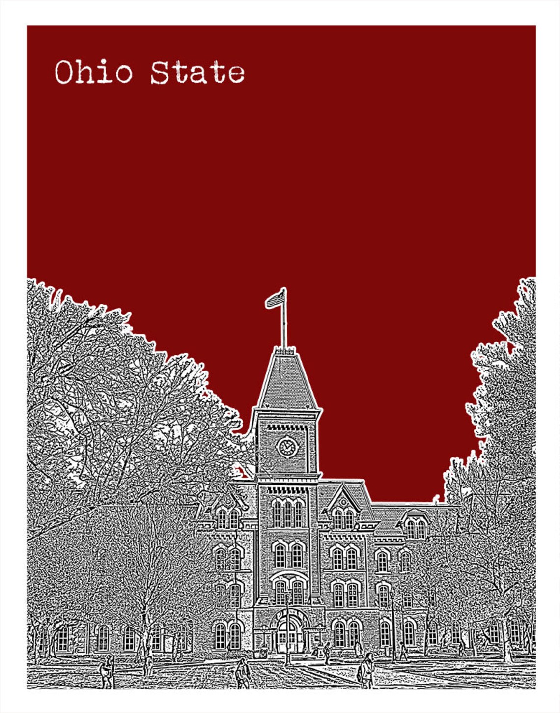 Columbus Ohio State Poster Print Art Ohio Skyline OH Item - Etsy