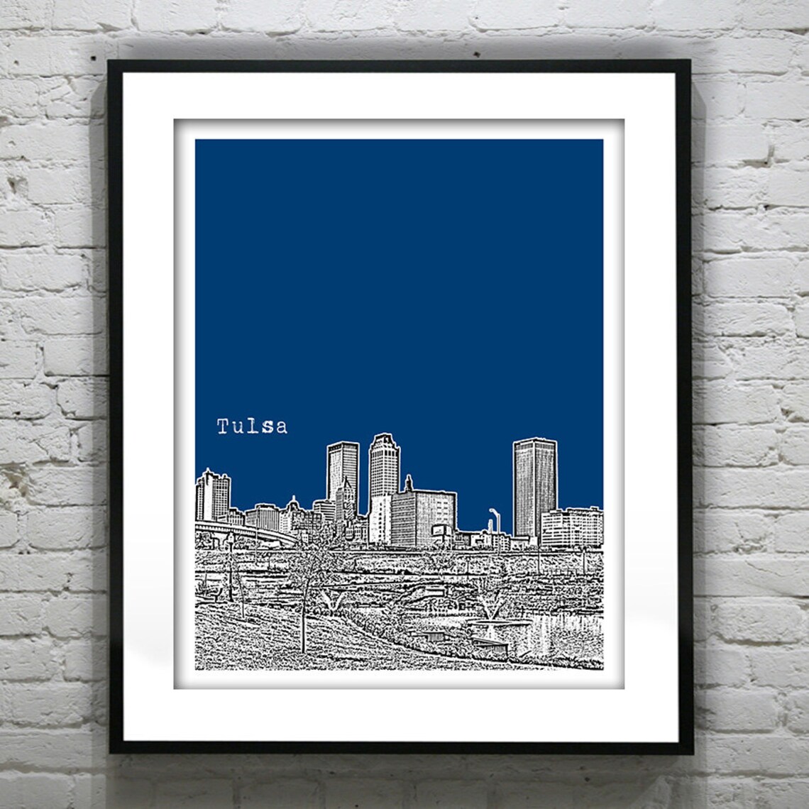Tulsa Poster Art Skyline Print Oklahoma OK Version 2 | Etsy