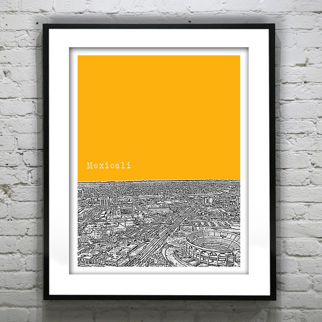 Mexicali Mexico Skylineposter Art Print Item T2203 - Etsy