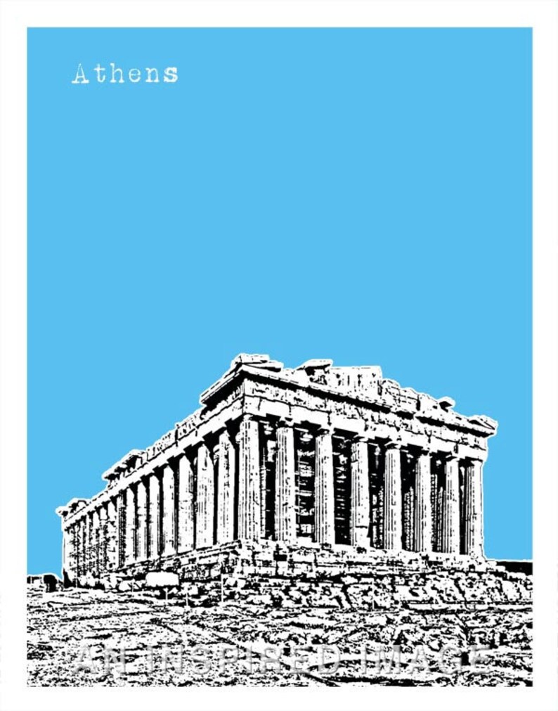 Athens Greece Poster Parthenon Art Print Item T5193 - Etsy