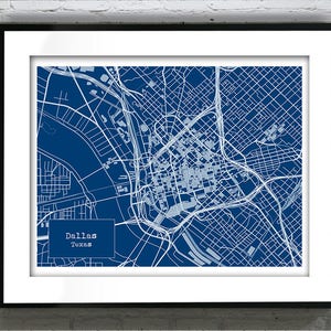 Dallas Texas Blueprint Map Poster Art Print Several Sizes Available ...
