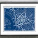 Dallas Texas Blueprint Map Poster Art Print Several Sizes Available ...