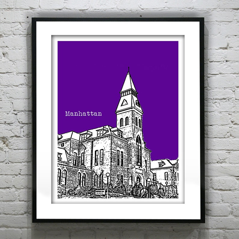 Manhattan Kansas State Poster Print Art - Etsy