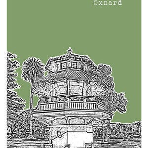 Oxnard California Skyline Poster Art Print California CA Item T2515 - Etsy