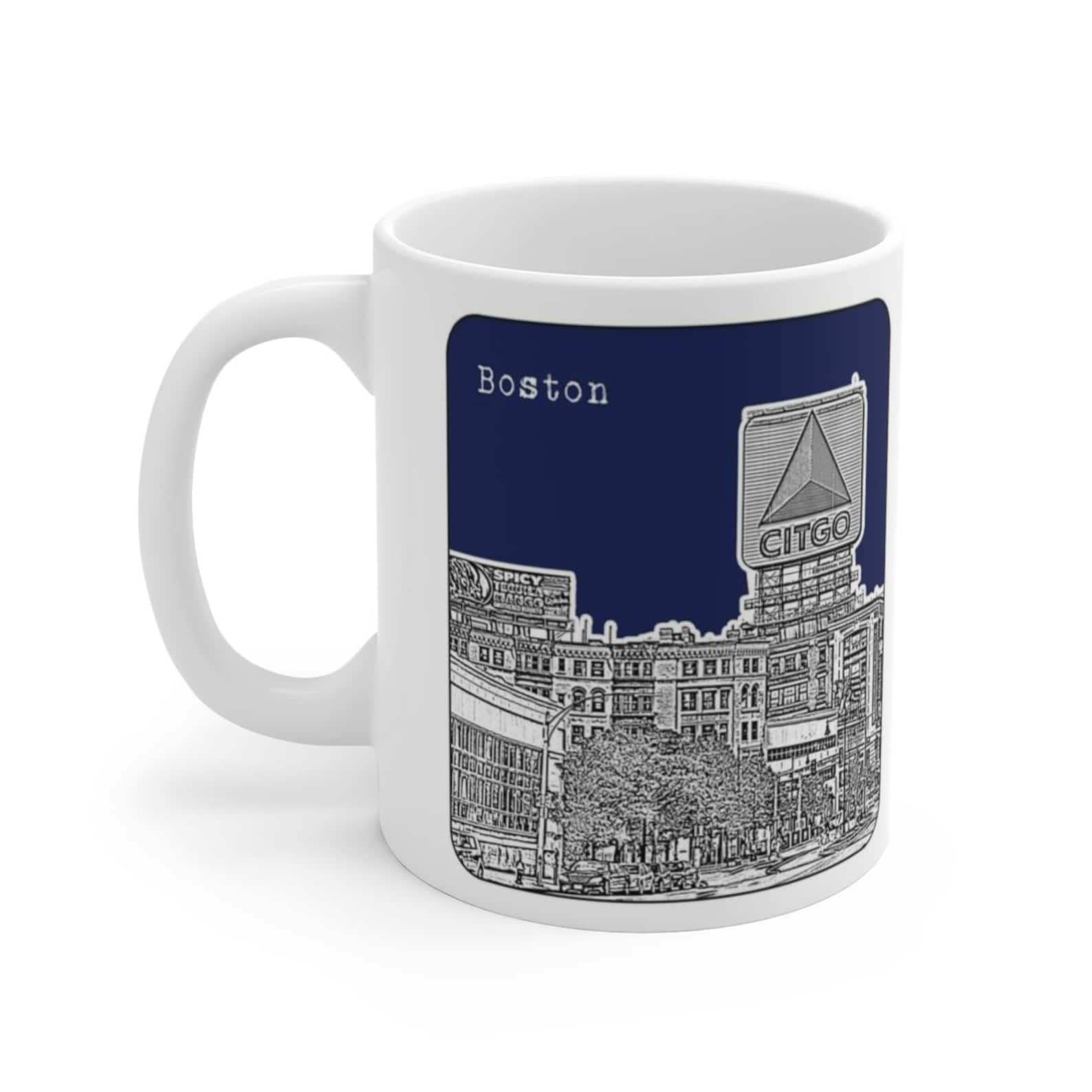 Boston Fenway Massachusetts Coffee Cup Mug MA Skyline Art | Etsy