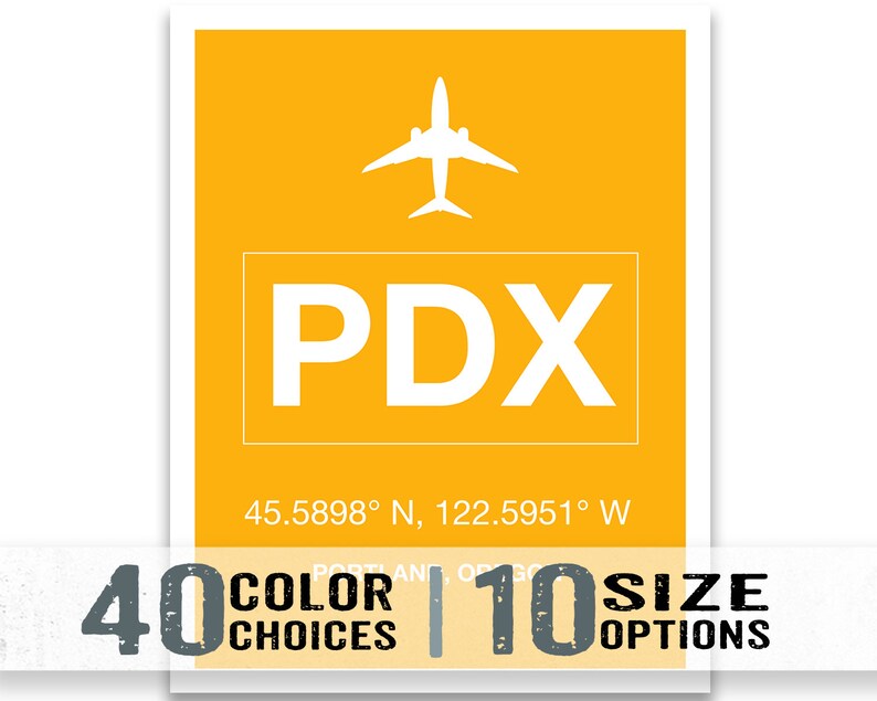 PDX Portland Oregon International Airport Aviation Poster Art Print ...
