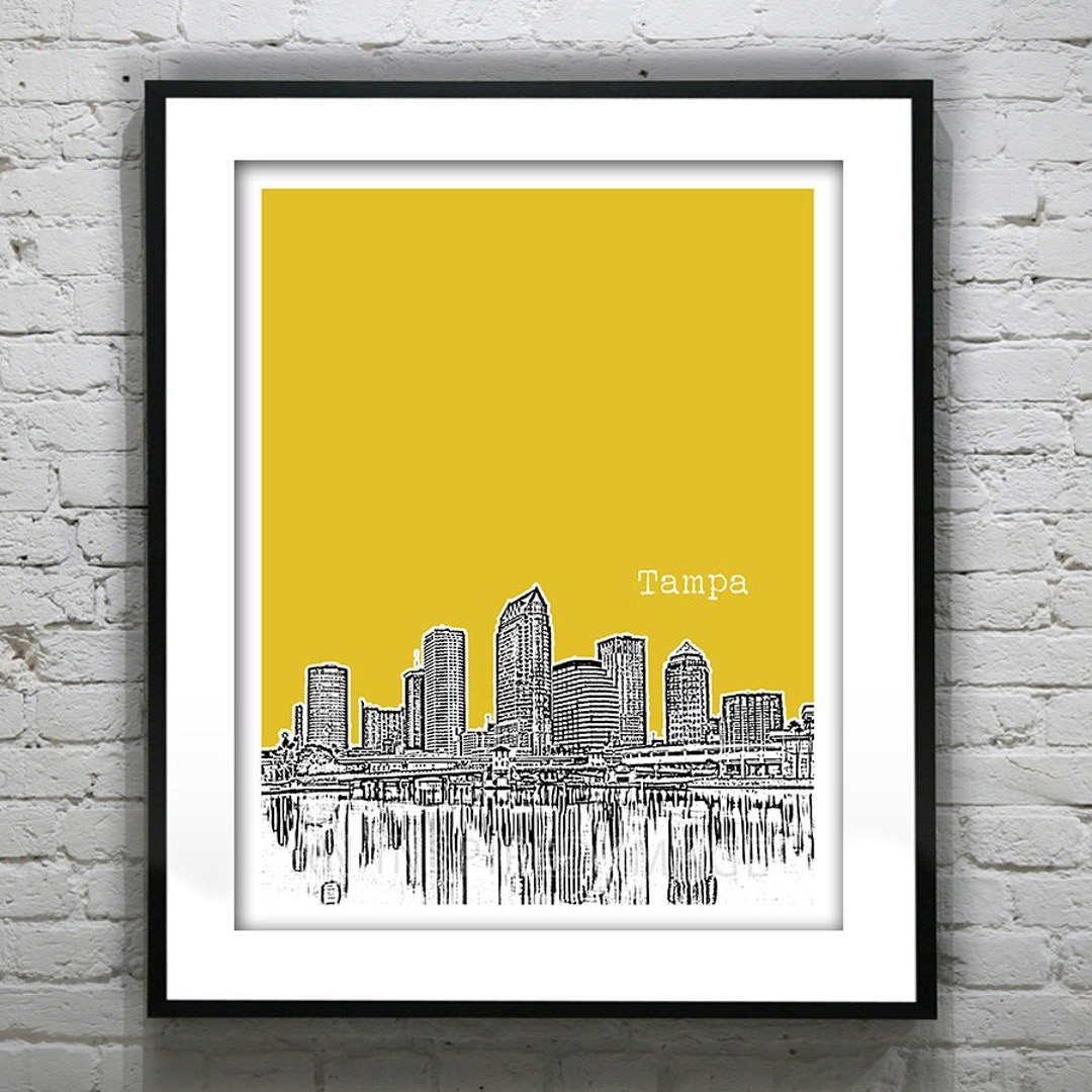 Tampa Skyline Poster Art Print Florida Item T2236 - Etsy
