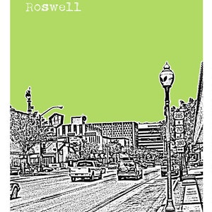 Roswell New Mexico Skyline Art Print Poster - Etsy