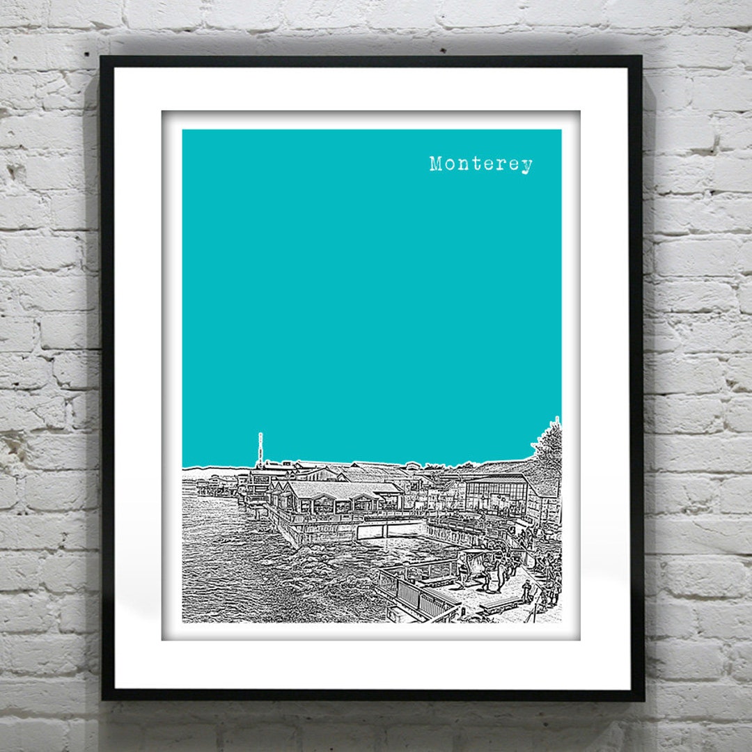 Monterey California Poster Print Skyline Art CA Coastline Item T2892 - Etsy