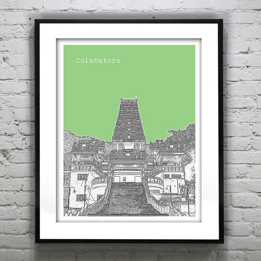 Coimbatore India Poster Art Print Skyline India Item T1111 - Etsy