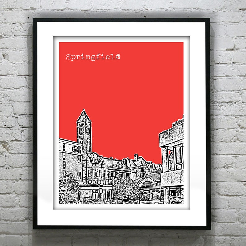 Springfield Ohio Poster Print Art Skyline OH | Etsy