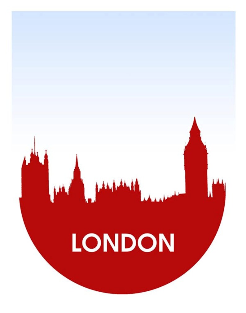 London England Print Poster Skyline Art Houses of Parliament - Etsy