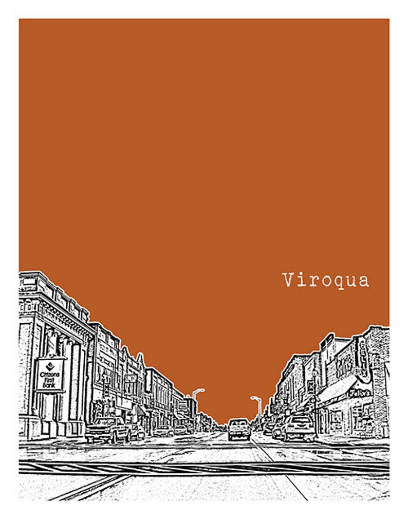 Viroqua Wisconsin Poster Print Art City Skyline WI | Etsy