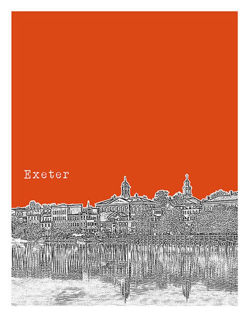 Exeter New Hampshire Poster Print Art Skyline NH Item T4244 - Etsy