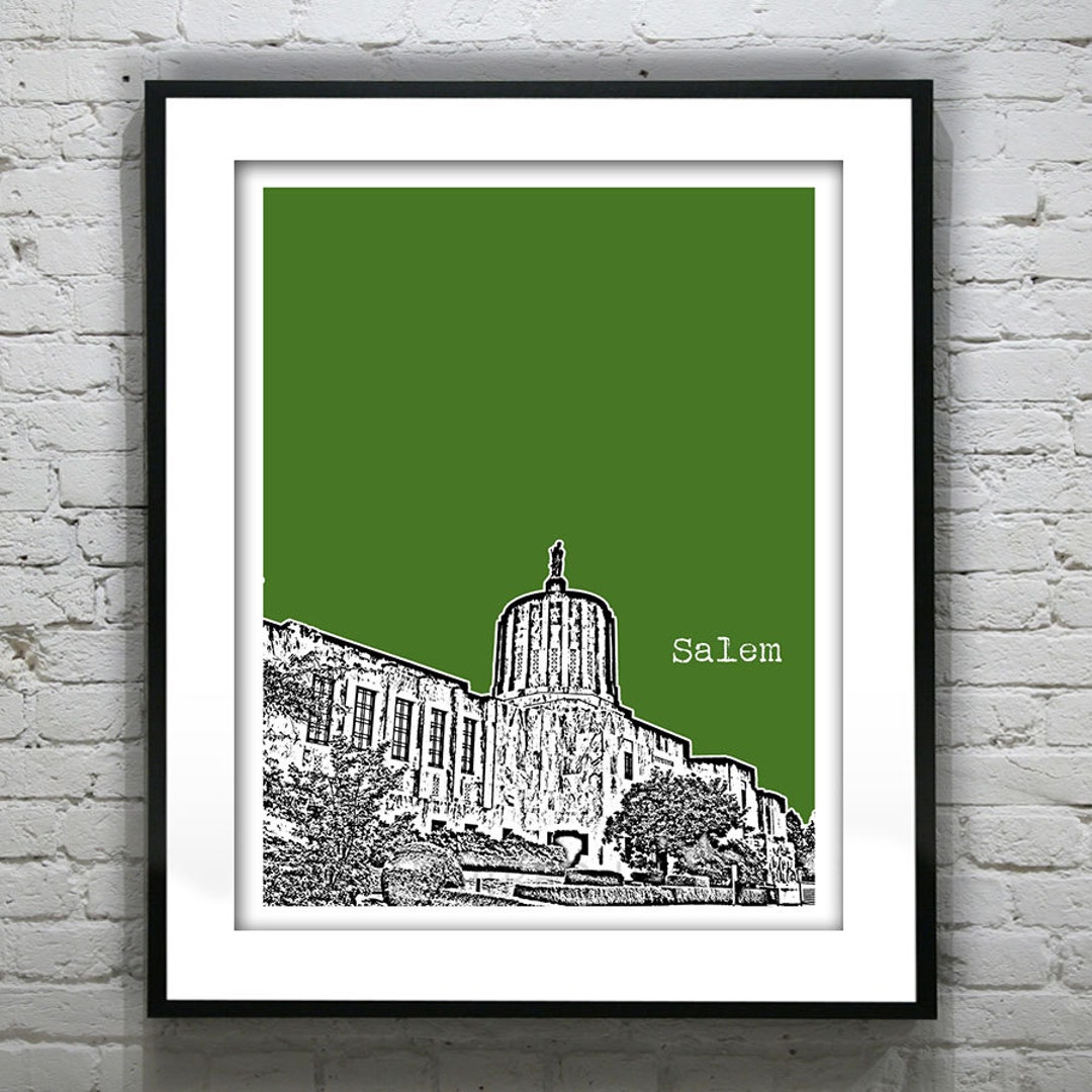 Salem Oregon Poster Print Art Skyline State Capital Item T4346 - Etsy
