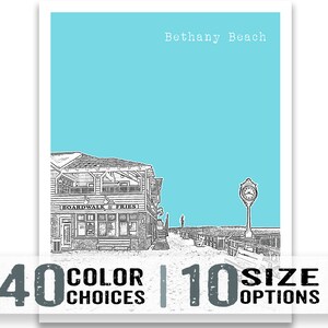 Bethany Beach Delaware Poster Art Print Skyline Item T1297 - Etsy