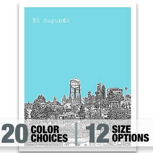 El Segundo California Poster Art Skyline Print CA Item T5425 - Etsy