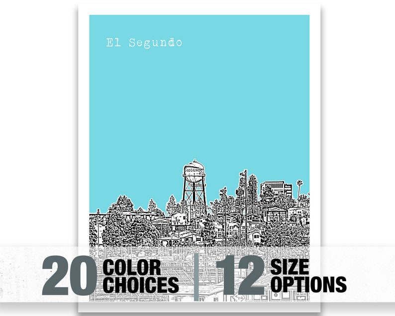 El Segundo California Poster Art Skyline Print CA Item T5425 - Etsy