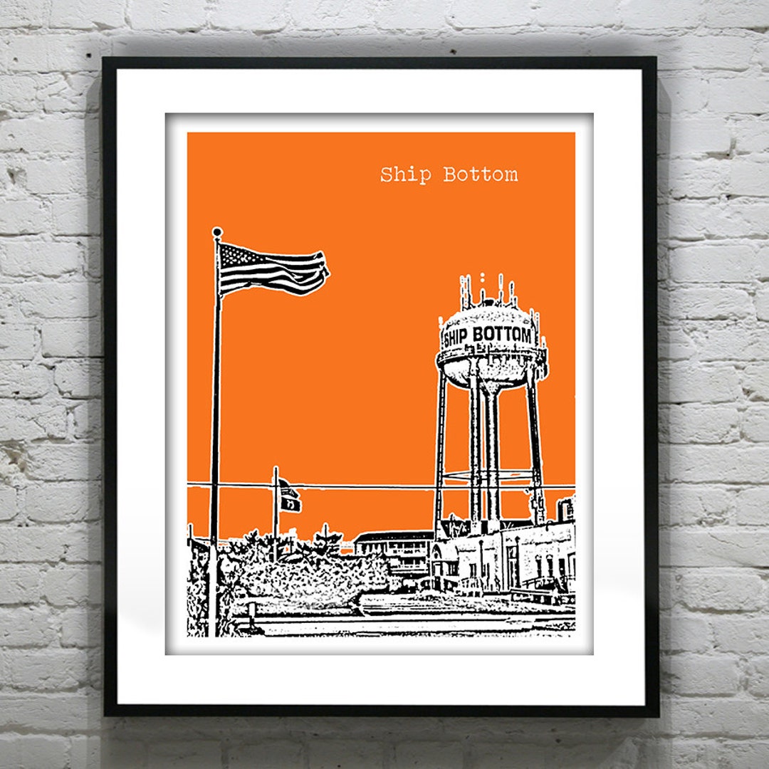 Ship Bottom LBI New Jersey Shore Poster Print Art Skyline Long Beach ...