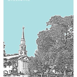 Holliston Massachusetts Skyline Poster Art Print MA - Etsy