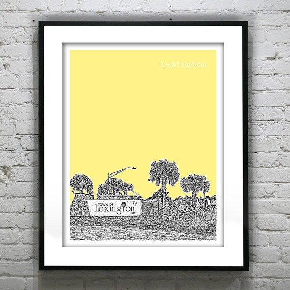 Lexington South Carolina Skyline Poster Art Print SC Item - Etsy