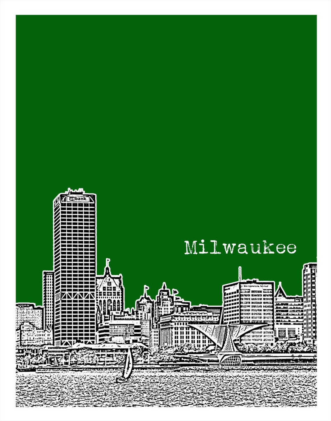 Milwaukee Wisconsin Poster Print Art City Skyline WI Item | Etsy