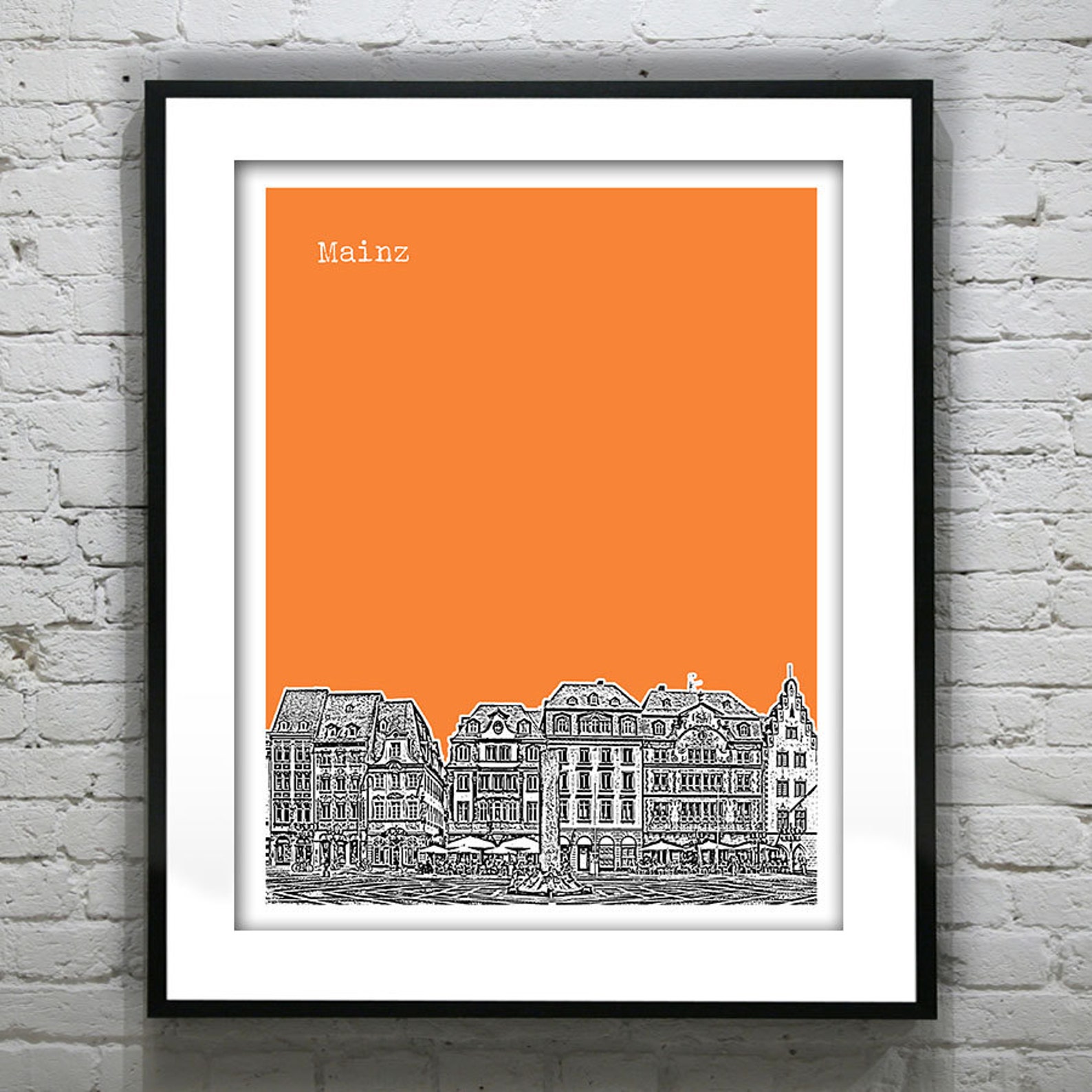 Mainz Skyline Poster Art Print Germany | Etsy