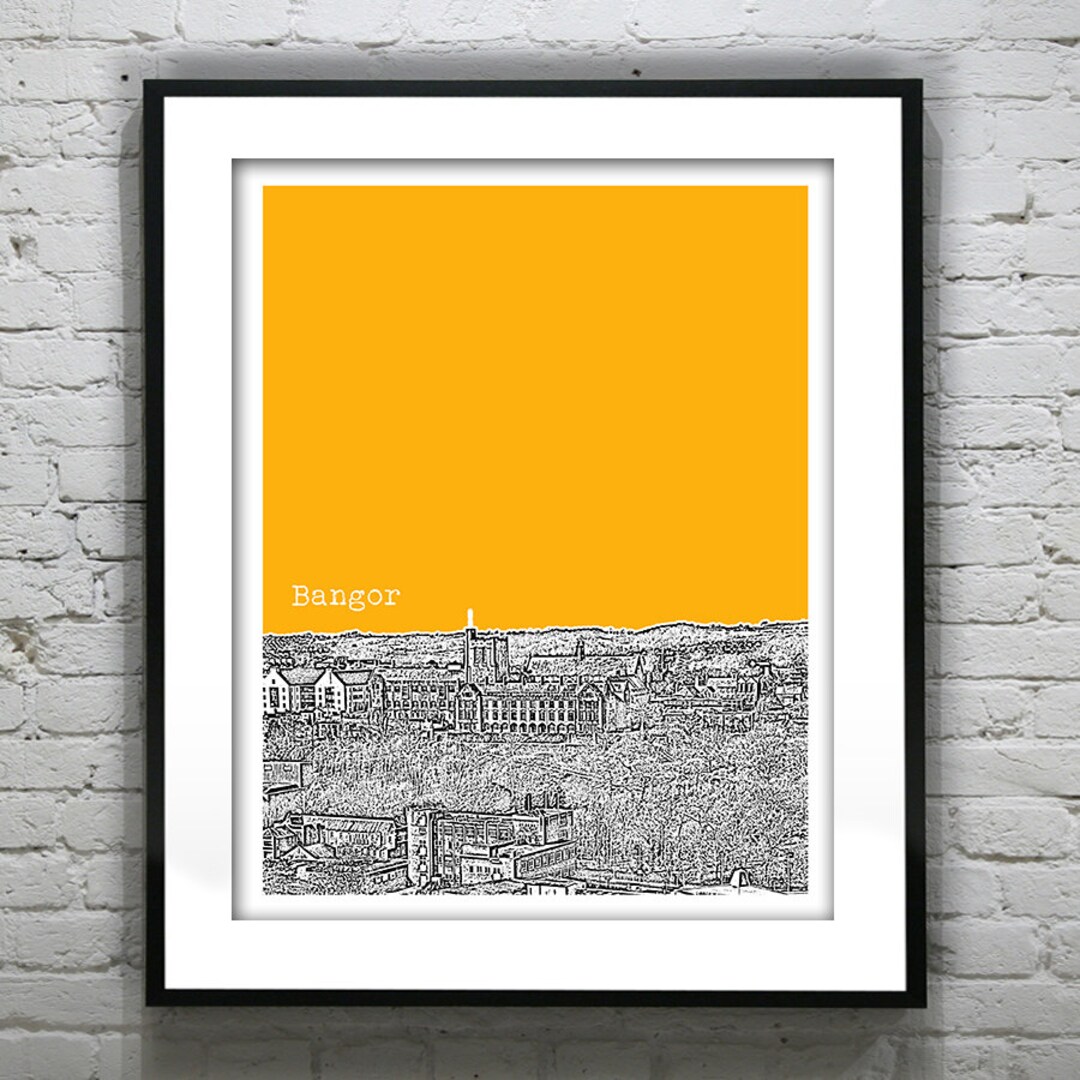 Bangor Wales Skyline Poster Art Print UK United Kingdom - Etsy