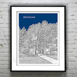 Millbrook New York Poster Art Skyline Print NY Version 2 - Etsy