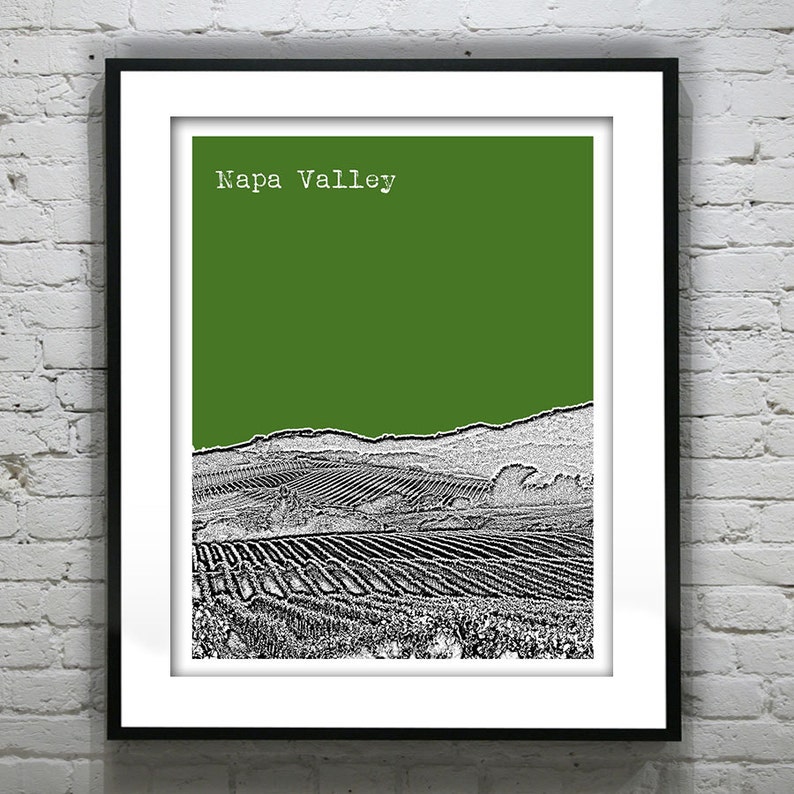 Napa Valley Poster Print Art California Skyline CA Wine Country - Etsy
