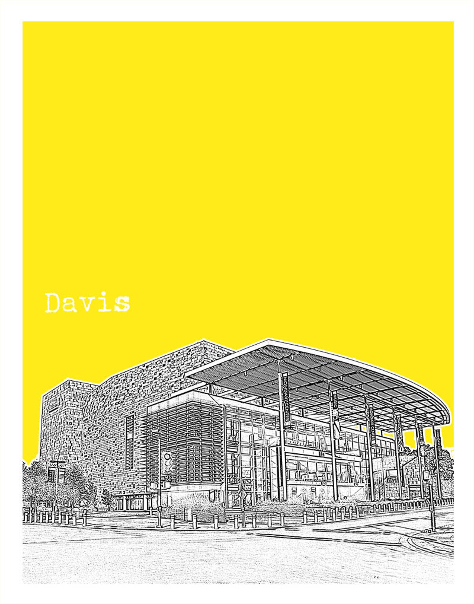 Davis California Skyline Poster Art Print Davis CA Item T2501 - Etsy