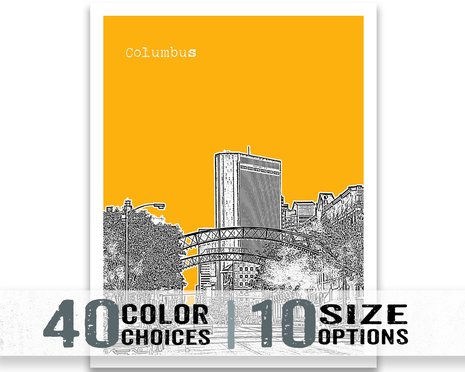Columbus Poster Print Art Ohio Skyline OH Item T1897 | Etsy