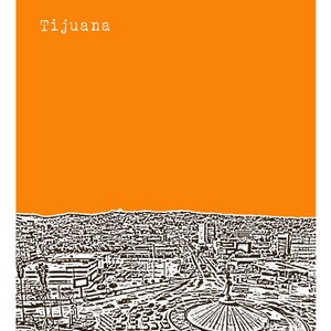 Tijuana Poster Art Skyline Print Baja Mexico - Etsy