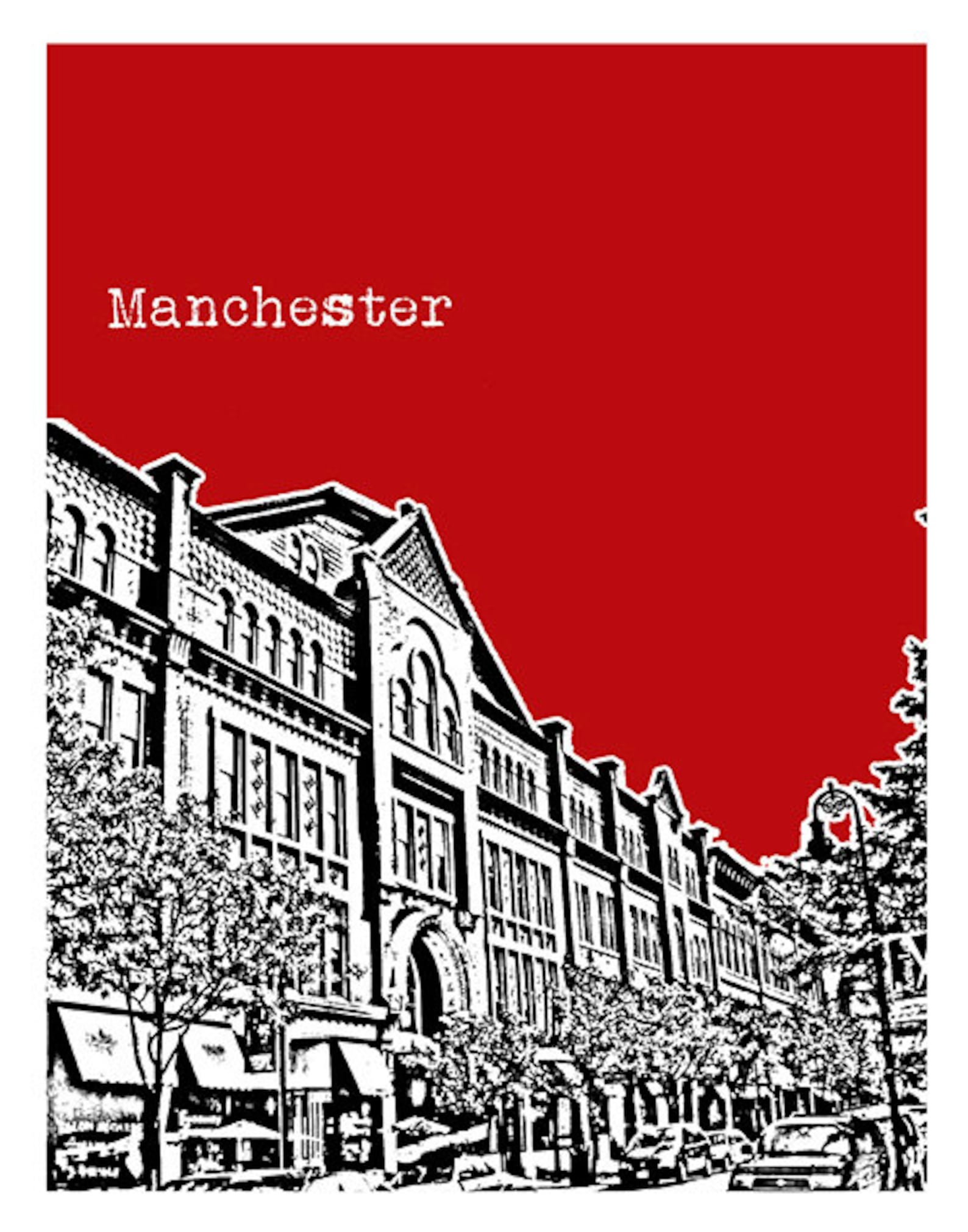 Manchester New Hampshire Poster Print Art Skyline NH Item - Etsy
