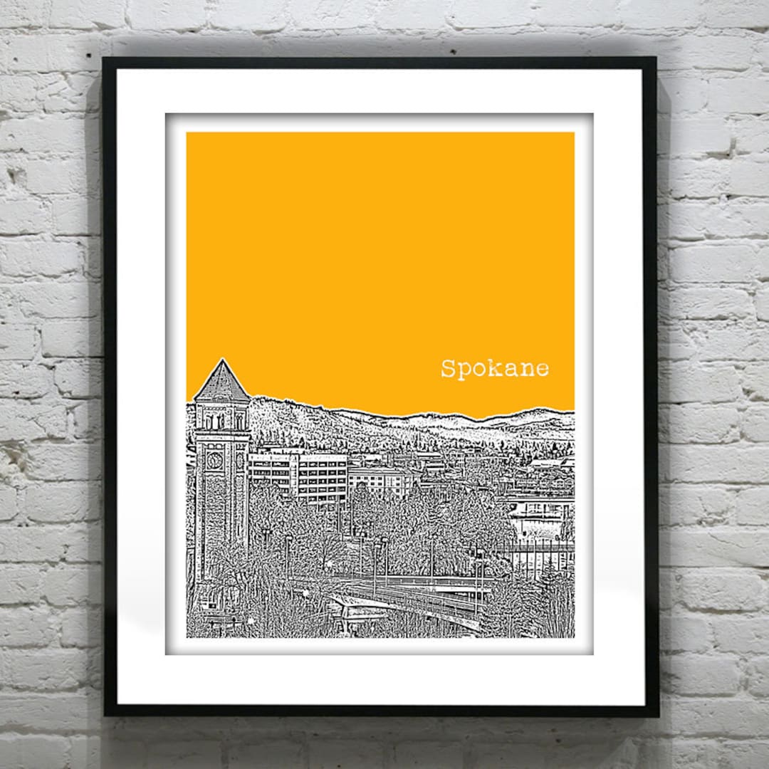 Spokane Washington Poster Skyline Art Print Item T2898 - Etsy