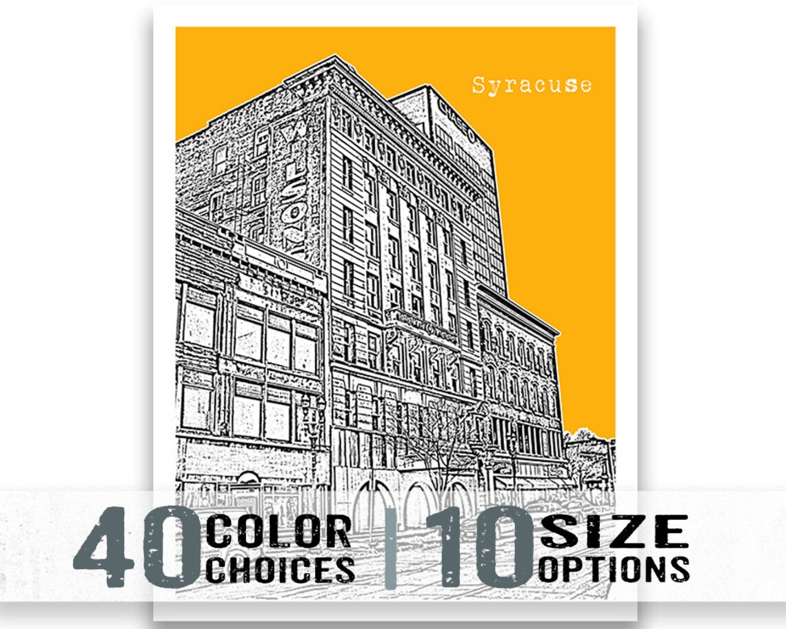 Syracuse Poster New York Art Print Syracuse NY Item T1544 - Etsy