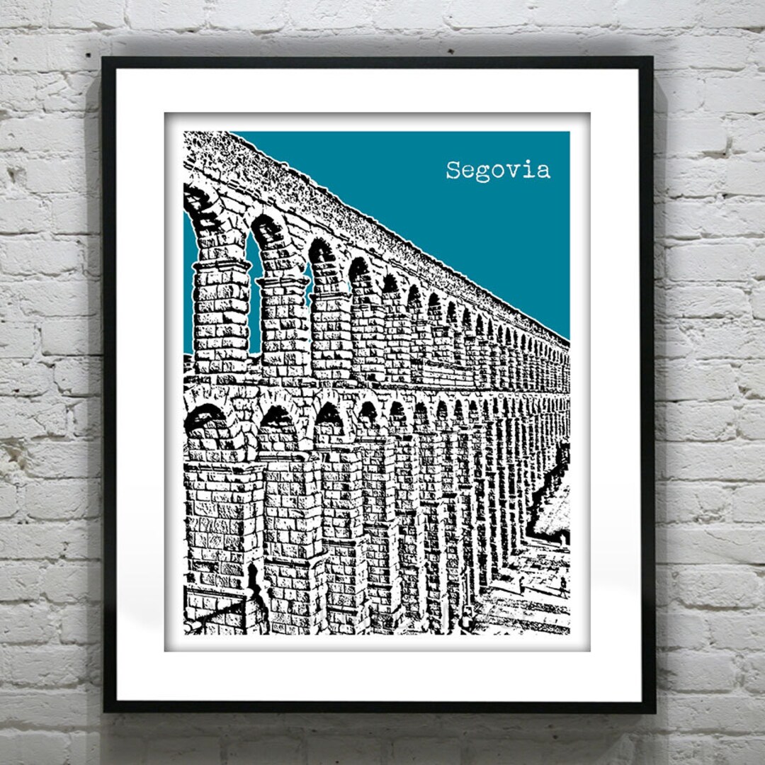 Segovia Spain City Skyline Poster Art Print Aqueduct Item T4381 - Etsy