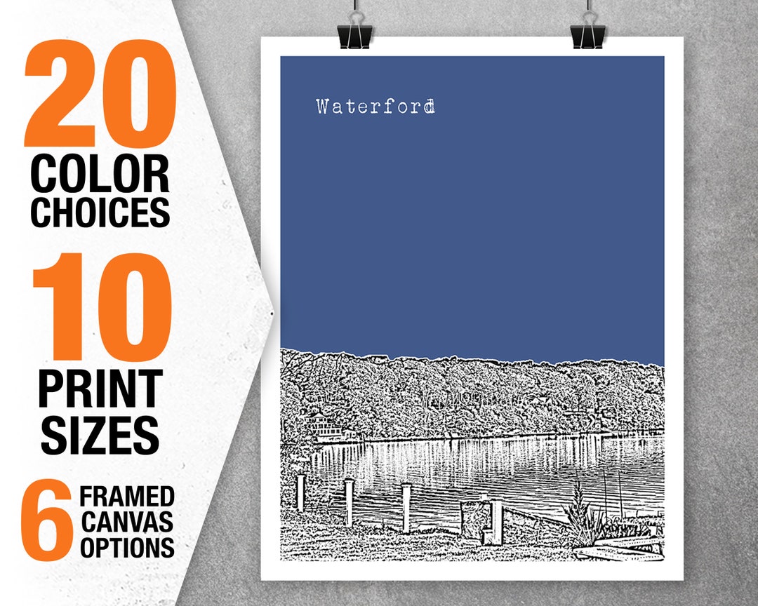 Waterford Connecticut Poster Print Art City Skyline CT Item T5329 - Etsy