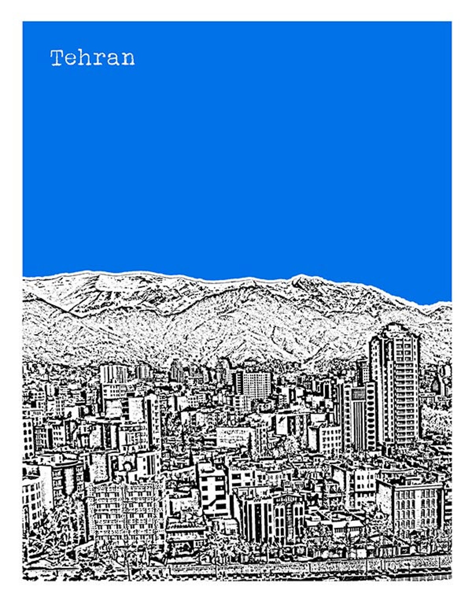Tehran Poster Art Print City Skyline Tehran Province Iran Item - Etsy