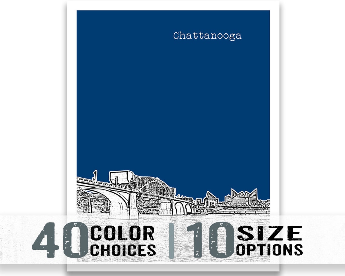 Chattanooga Poster Tennessee Art Print Skyline TN Item T1875 - Etsy