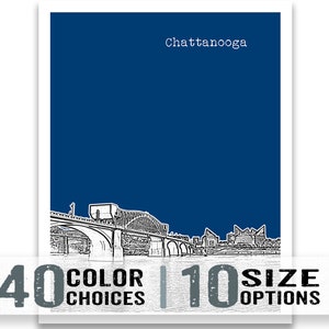 Chattanooga Poster Tennessee Art Print Skyline TN Item T1875 - Etsy