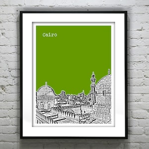 Cairo Egypt Poster Art Print Skyline Mosque View - Etsy