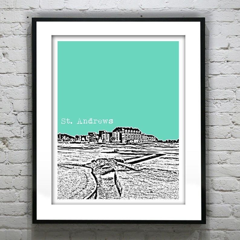 St. Andrews Scotland Skyline Poster Art Print Swilken Bridge - Etsy